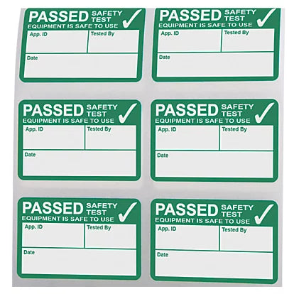 Kewtech Appliance Pass Labels – CalMet